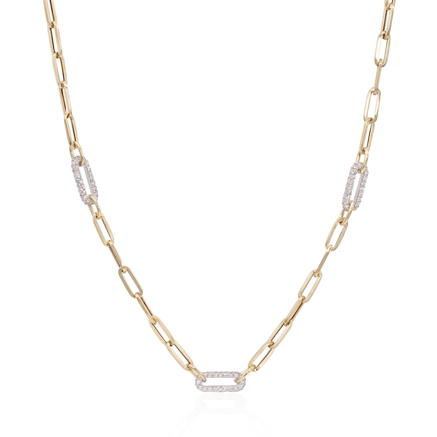 Diamond Paperclip Necklace | Mila Gems